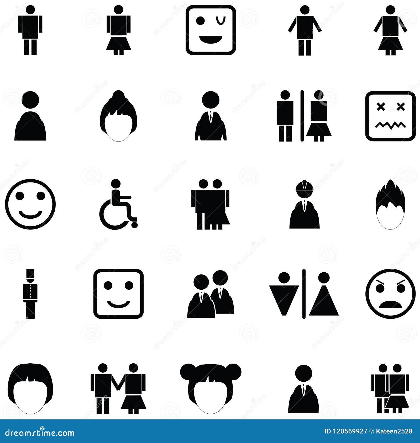 Person icon set stock vector. Illustration of partnership - 120569927