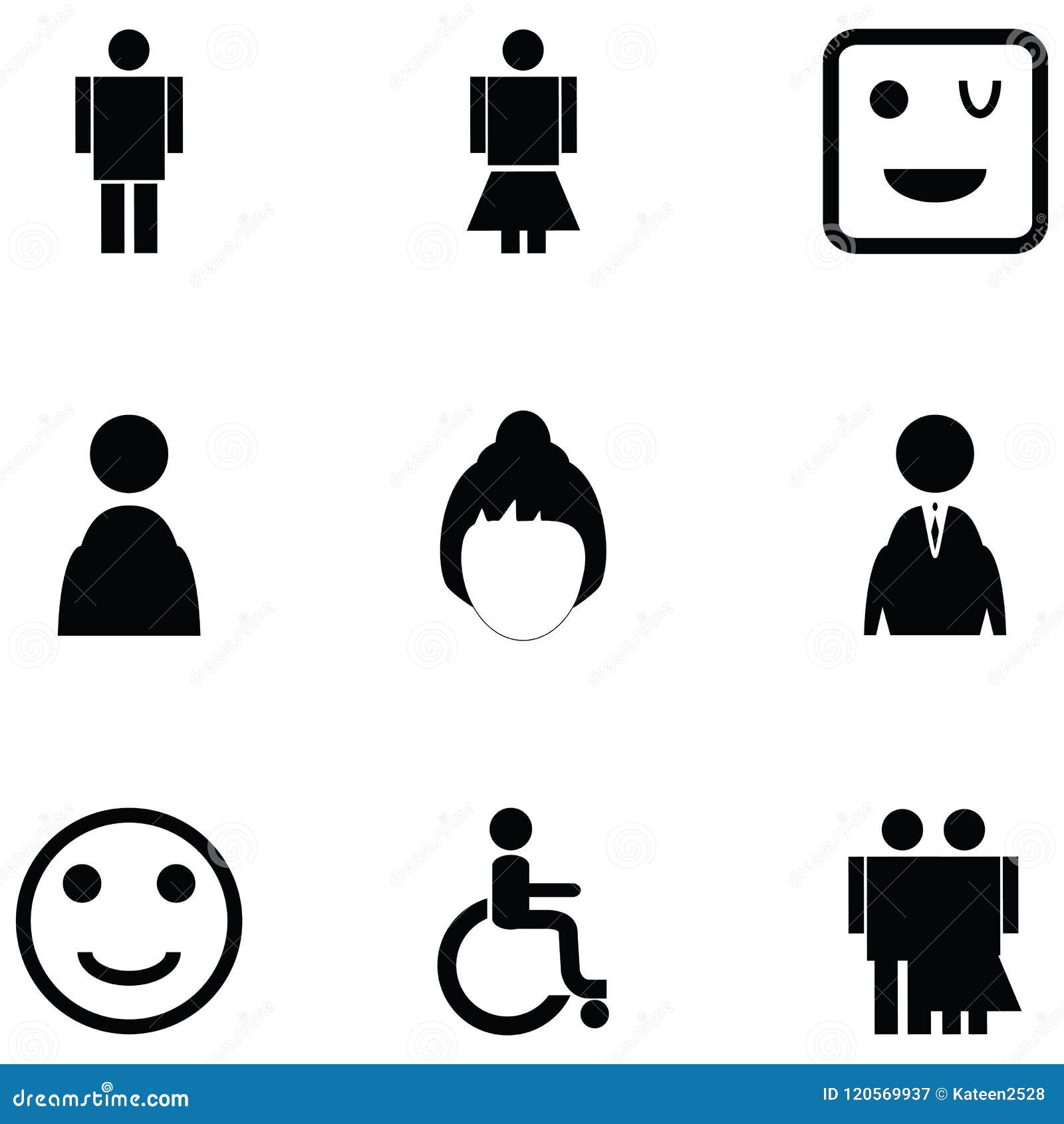Person icon set stock vector. Illustration of group - 120569937