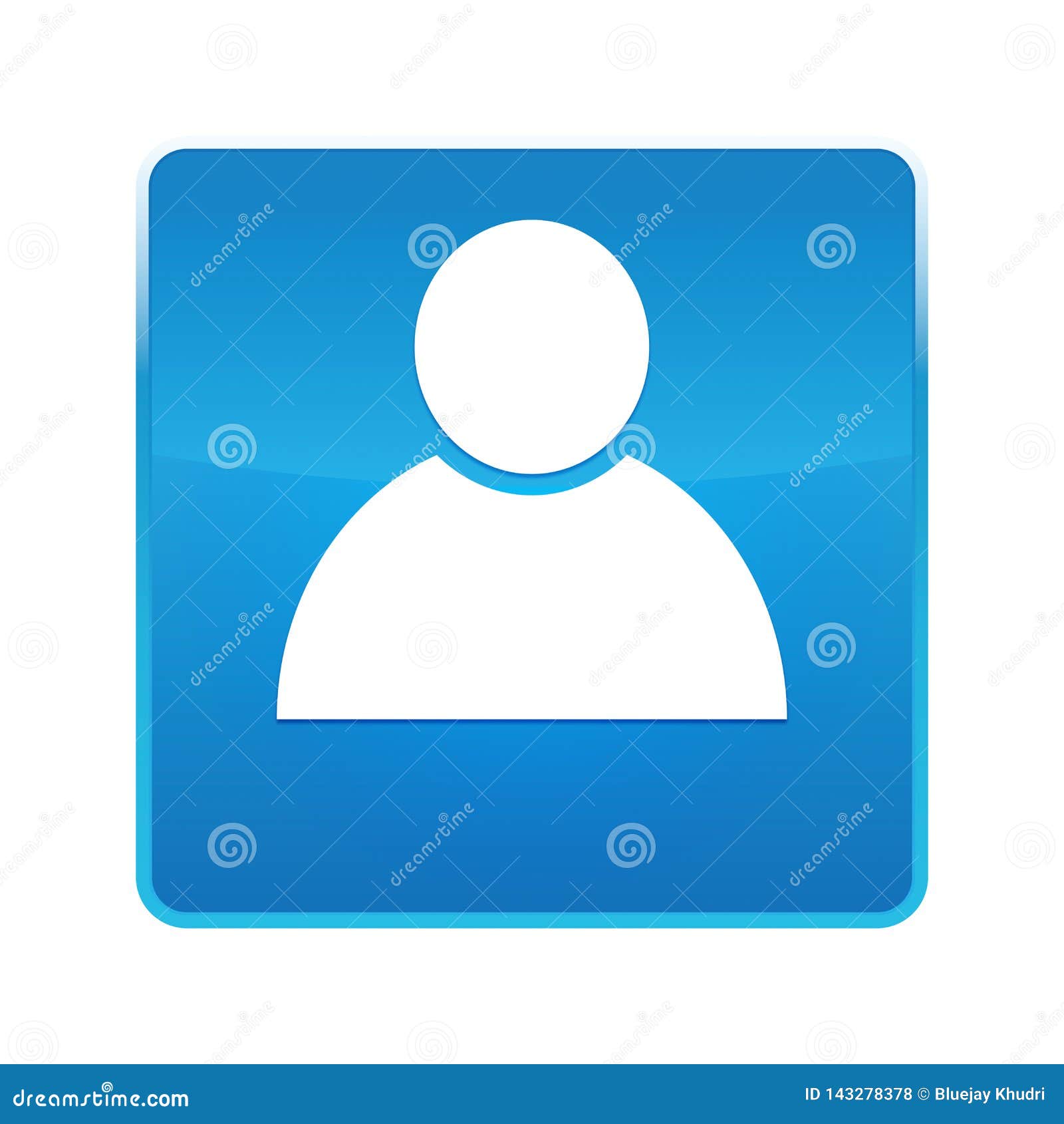 Person Icon Shiny Blue Square Button Stock Illustration - Illustration ...