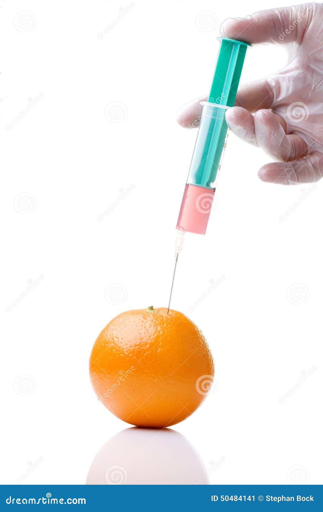 Person Injecting Liquid in Orange Stock Image - Image of glove, food ...