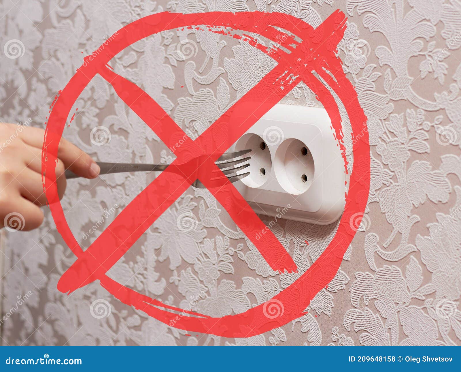 The Person Inserting the Plug into an Electrical Socket is Dangerous ...