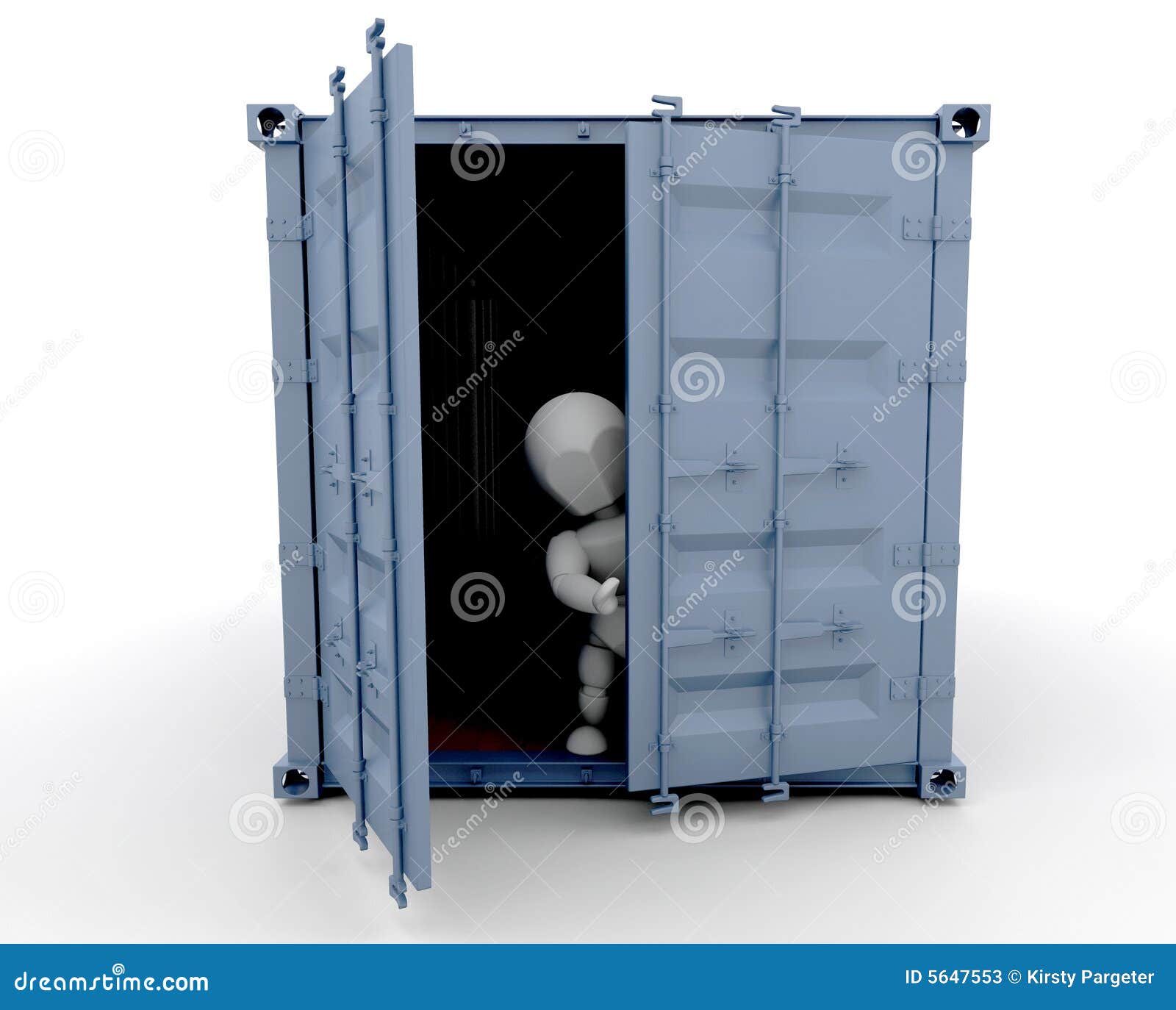 Person Inside Freight Container Stock Illustration - Illustration of ...