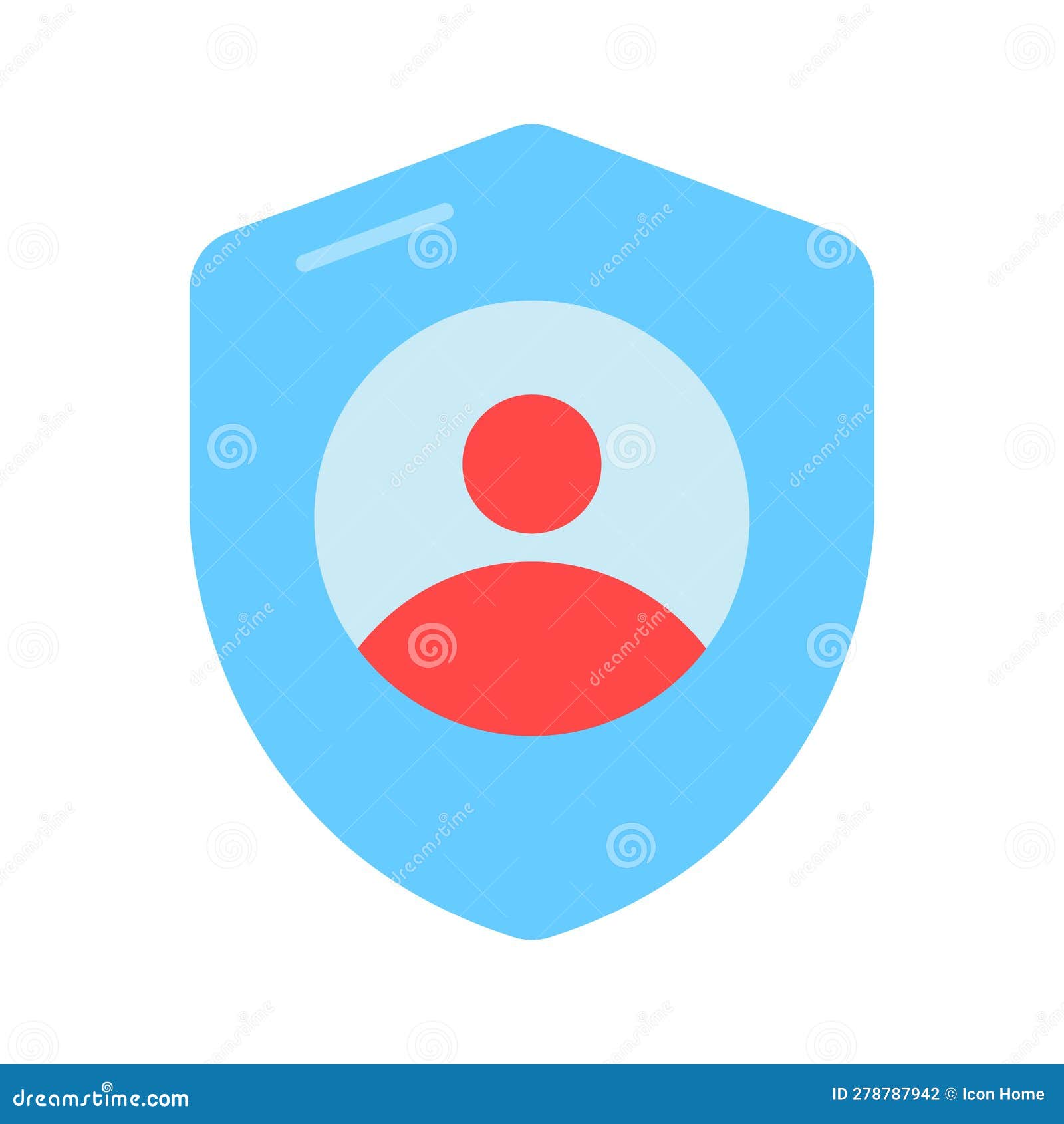 Person Inside Protection Shield Showing Concept Icon of User Security ...