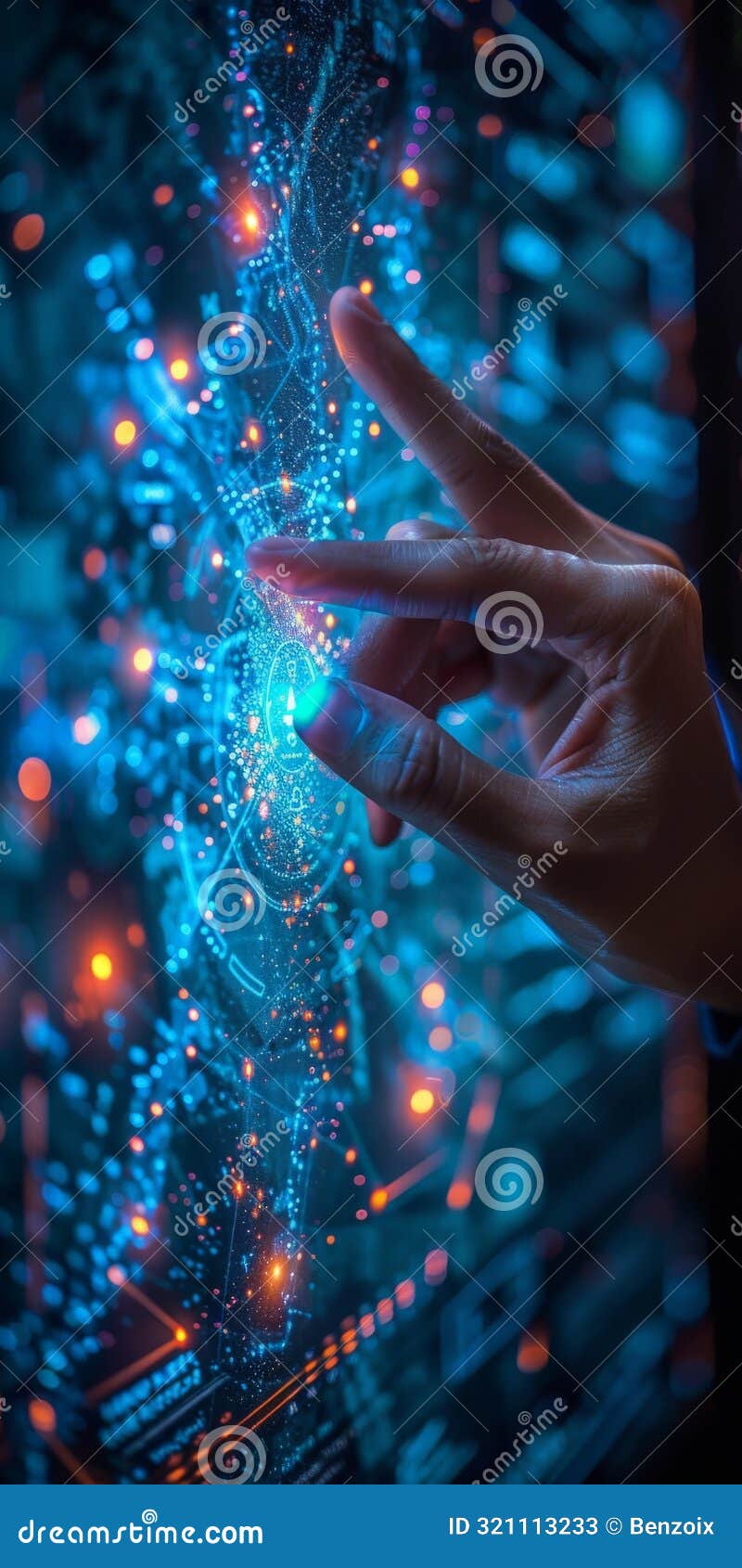 A Person is Interacting with a Modern Touchscreen Using Their Finger ...