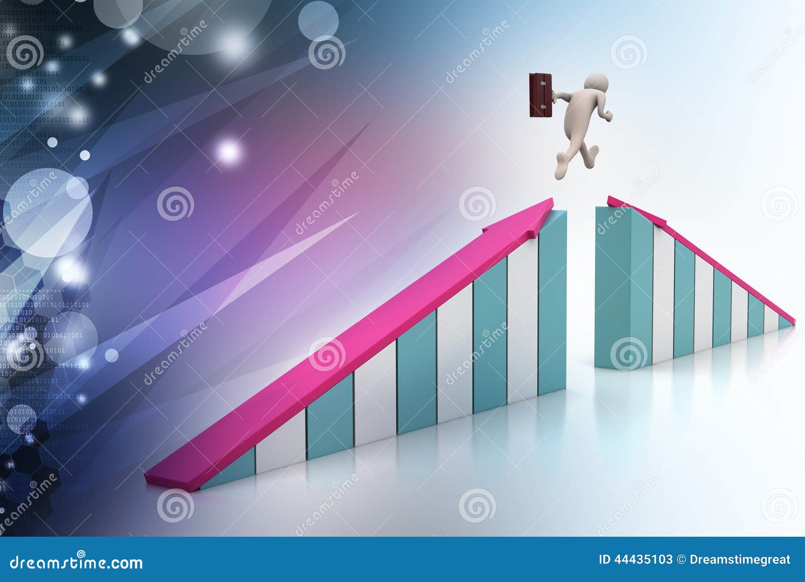 Person Jumping Over Graphic Chart Stock Illustration - Illustration of ...