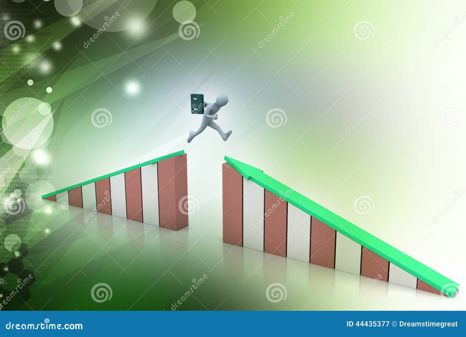 Person Jumping Over Graphic Chart Stock Illustration - Illustration of ...