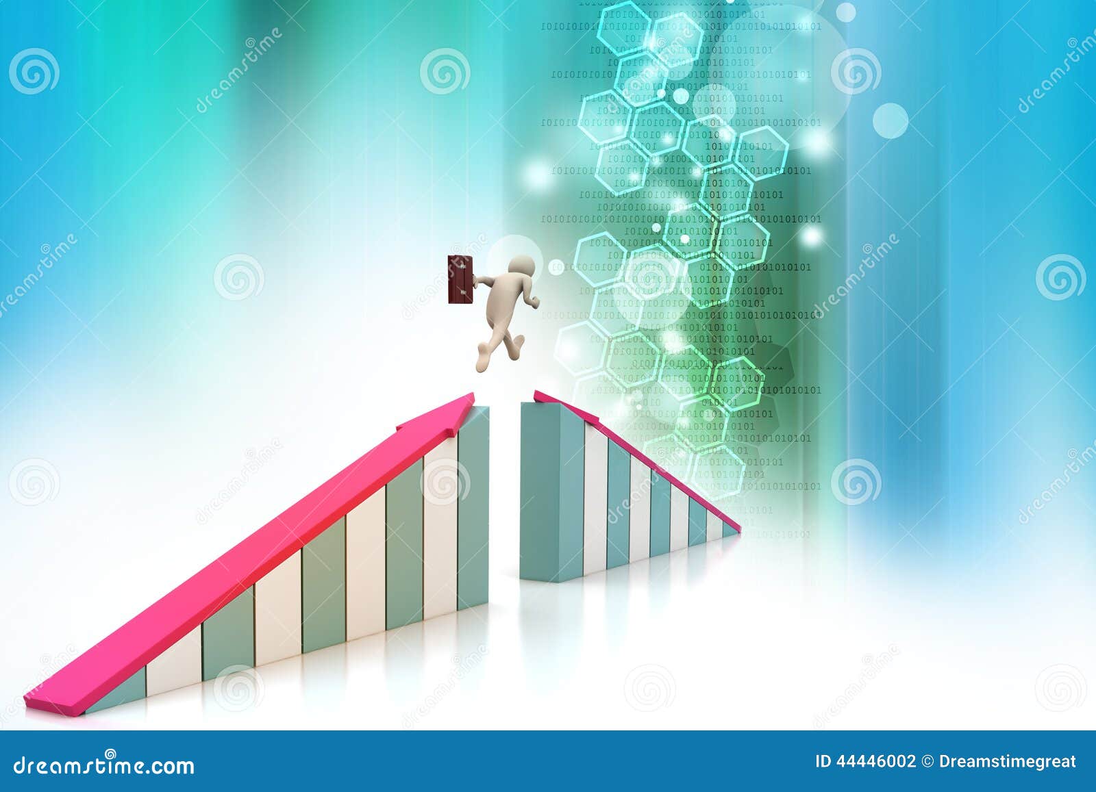 Person Jumping Over Graphic Chart Stock Illustration - Illustration of ...