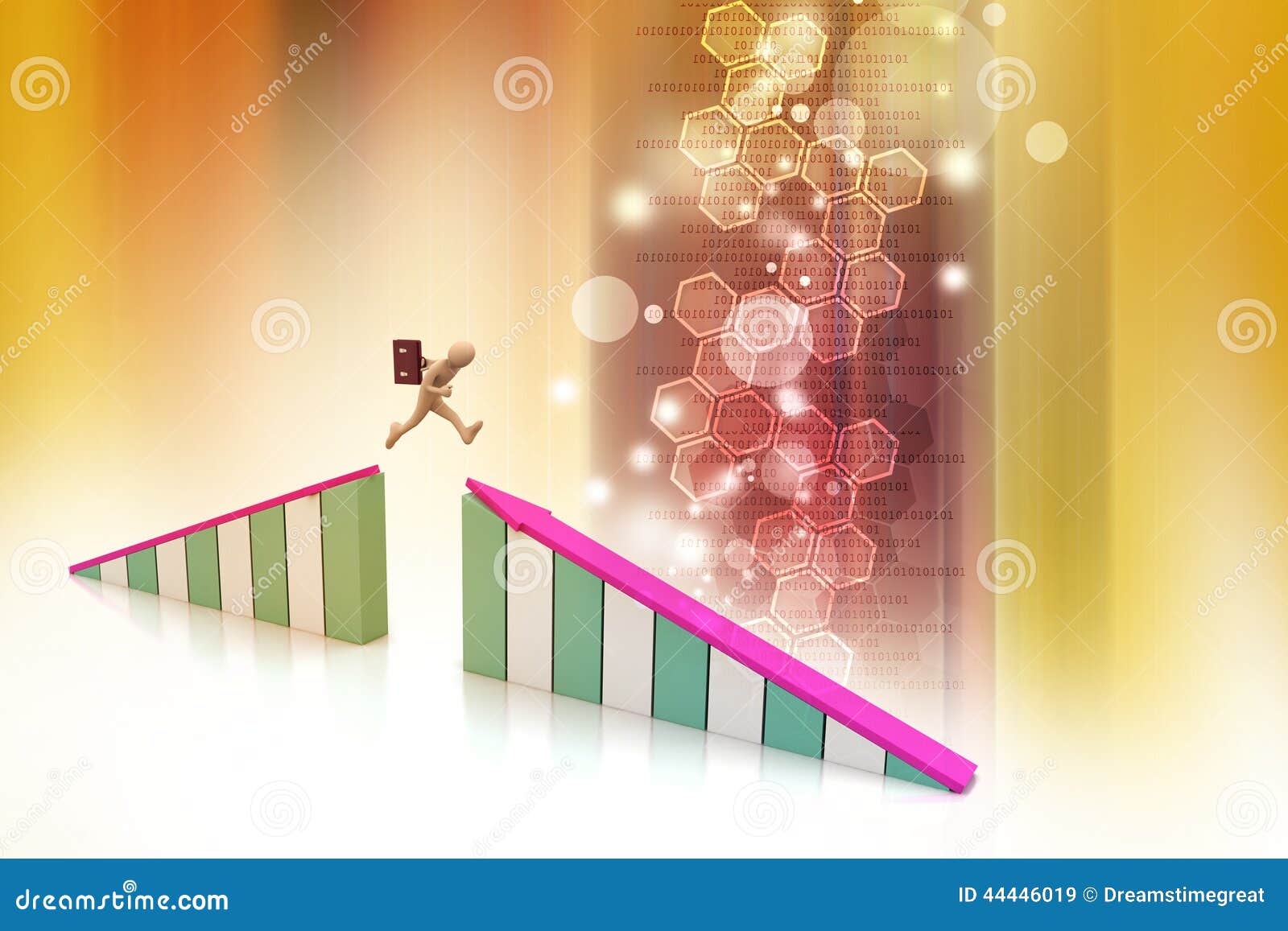 Person Jumping Over Graphic Chart Stock Illustration - Illustration of ...
