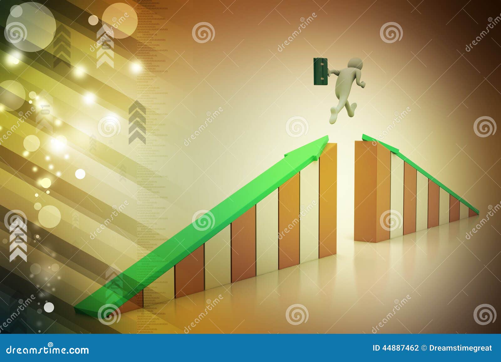 Person Jumping Over Graphic Chart Stock Illustration - Illustration of ...