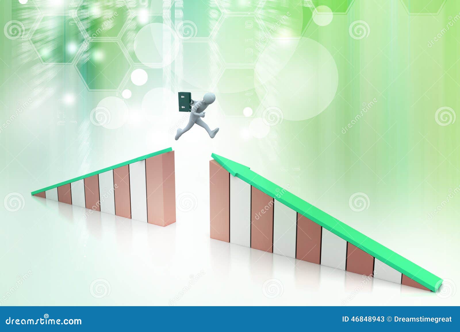 Person Jumping Over Graphic Chart Stock Illustration - Illustration of ...