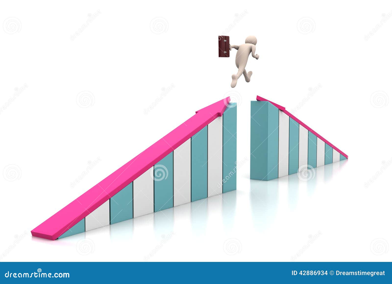 Person Jumping Over Graphic Chart Stock Illustration - Illustration of ...