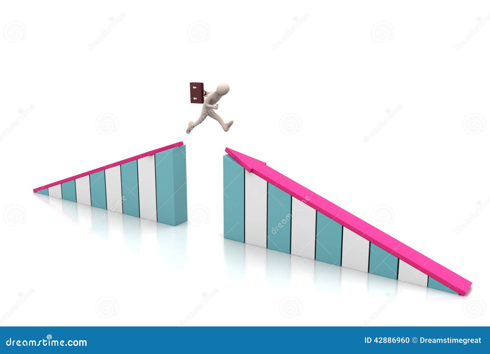 Person Jumping Over Graphic Chart Stock Illustration - Illustration of ...