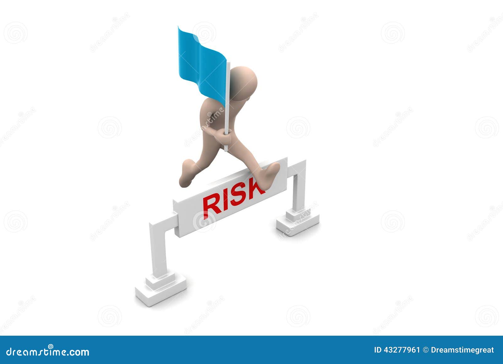 Person Jumping Over Word Risk with Flag Stock Illustration ...