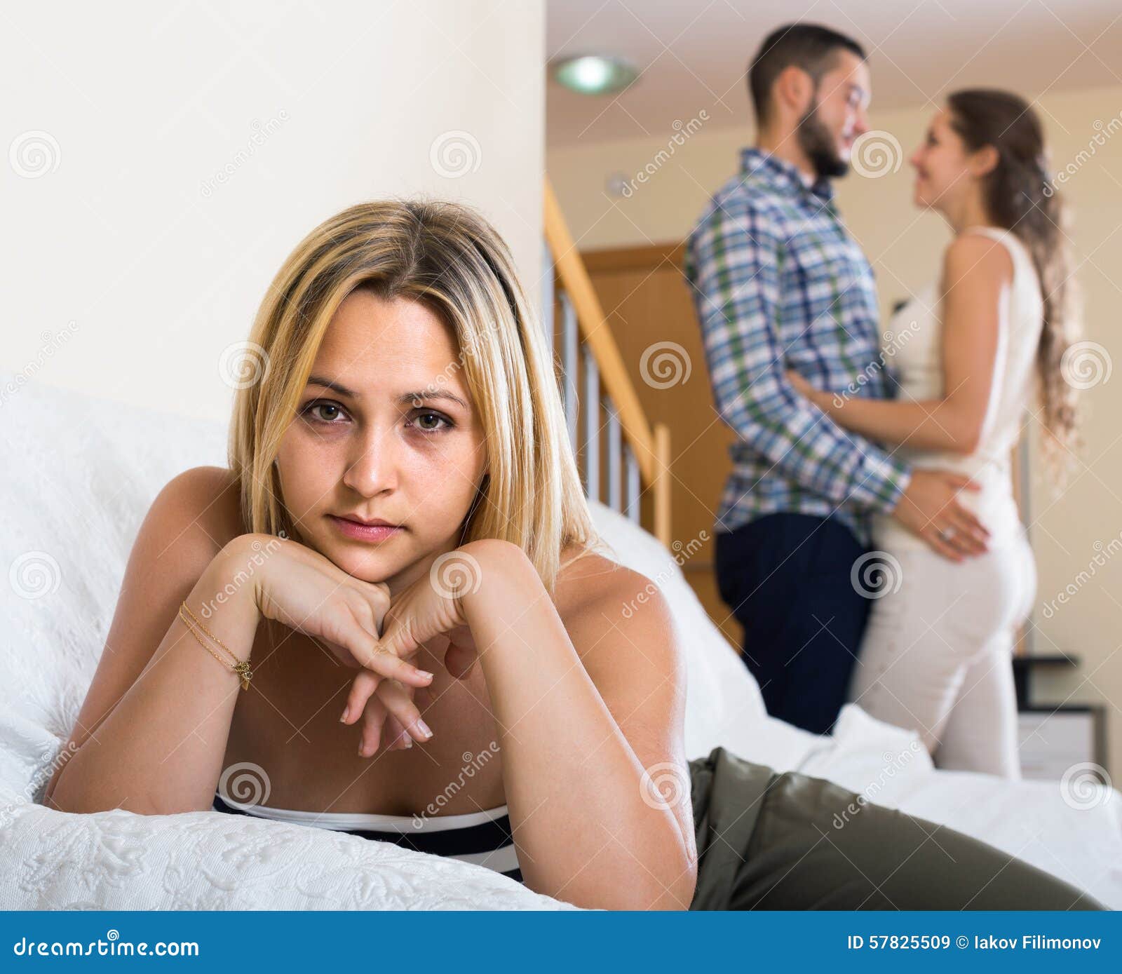 Person Keeping Silence Turned Away from Friends Stock Image - Image of ...