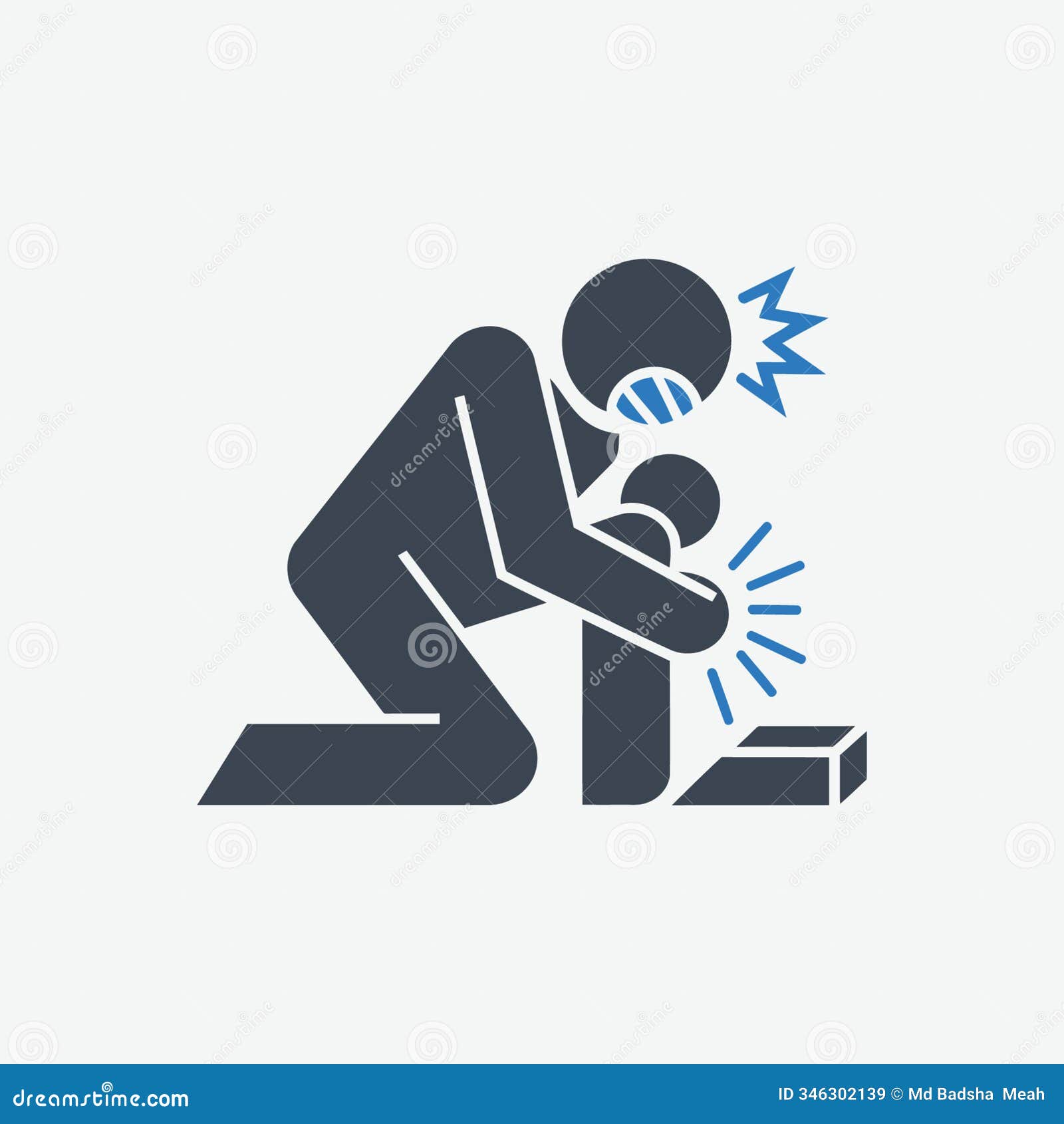 Person Kneeling in Agony Icon Stock Illustration - Illustration of ...