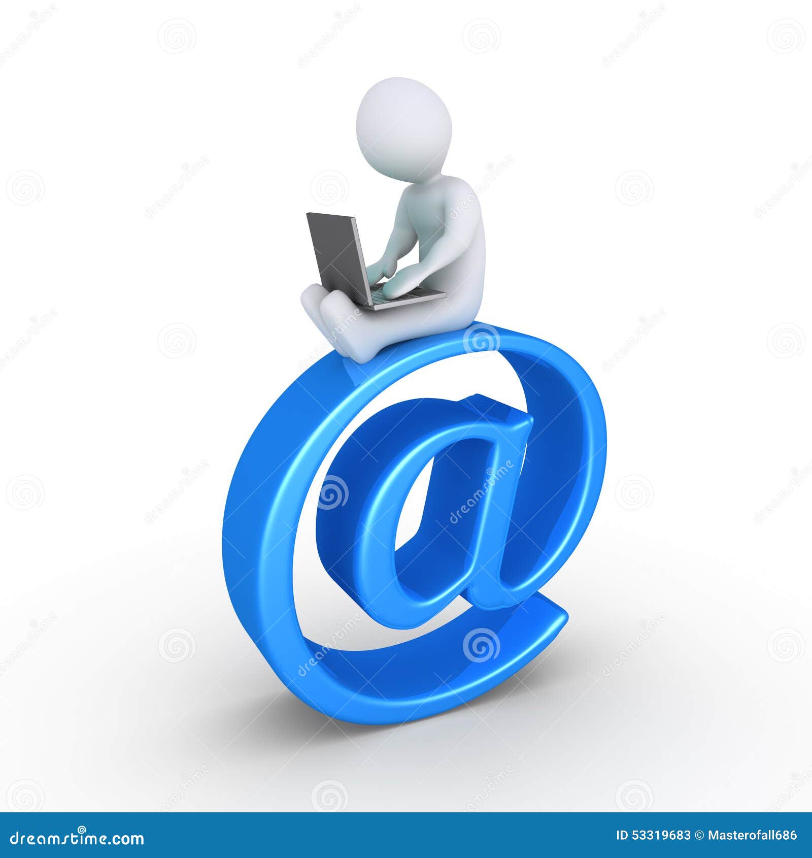 Person with Laptop and Email Stock Illustration - Illustration of ...