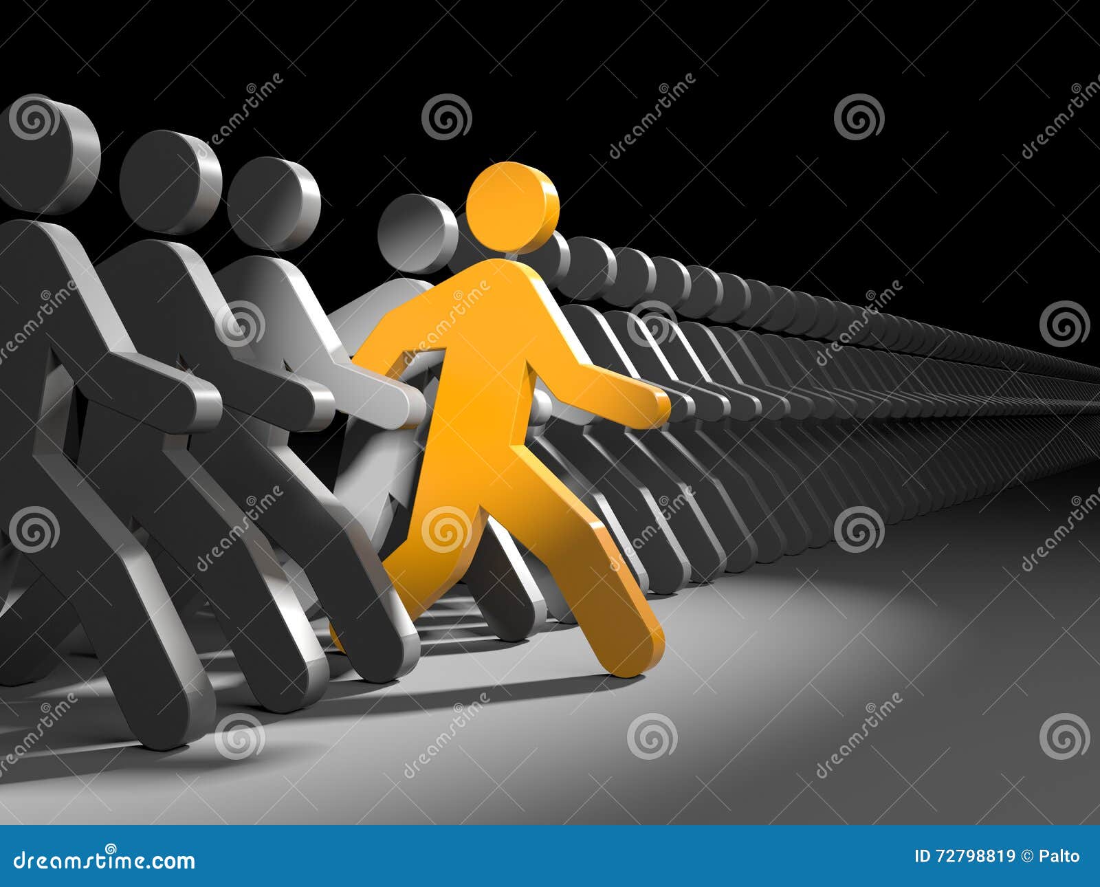 The Person Leads the Competition Stock Illustration - Illustration of ...