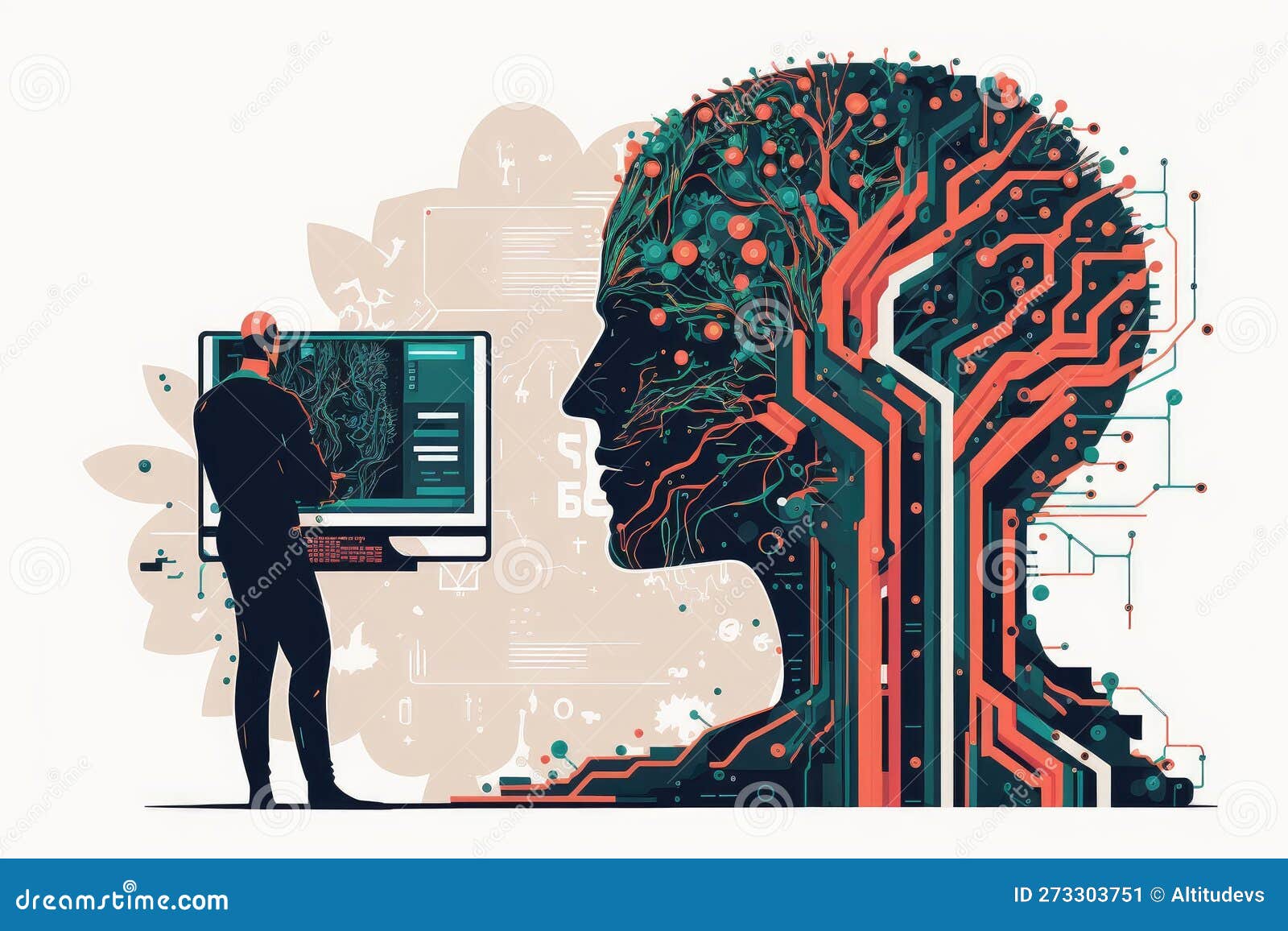 Person Learning How To Use Machine Learning Algorithm For Practical Application Stock
