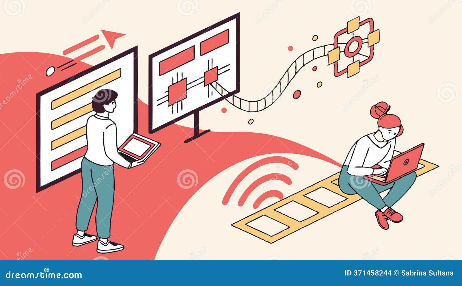 Person Learning Languages, Vector Cartoon Stick Figure Illustration ...