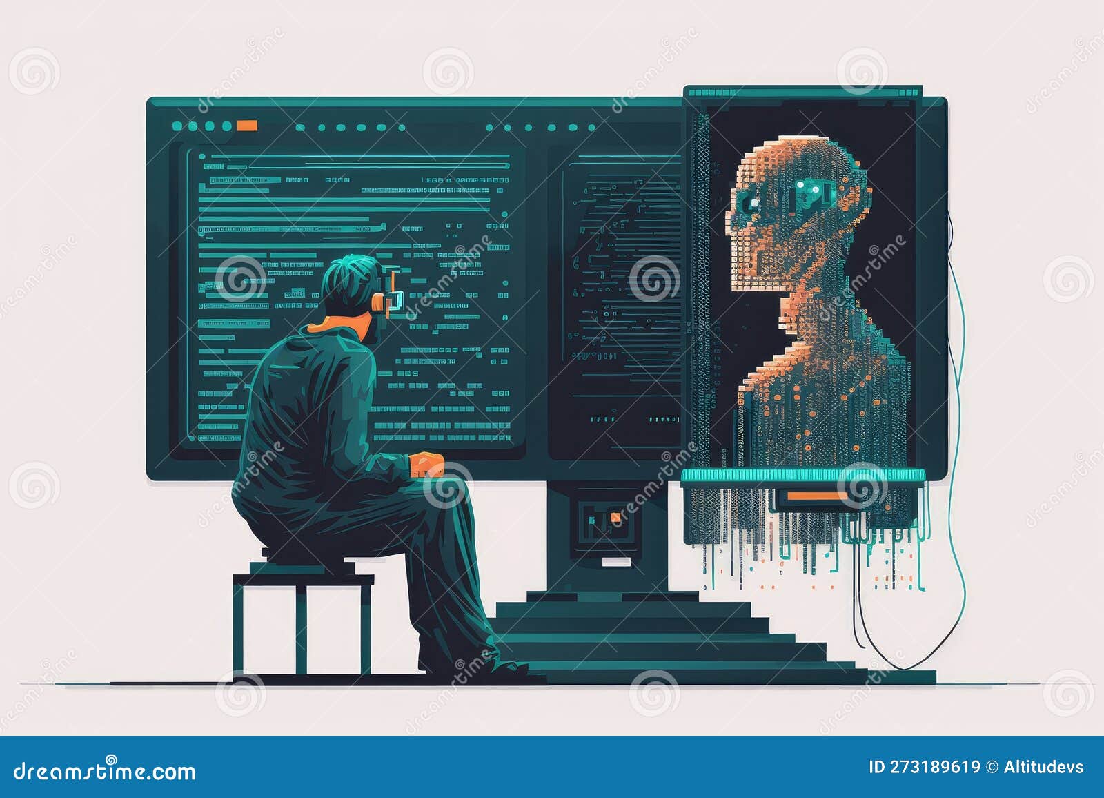 Person, Learning To Program a Machine Learning System by Example Stock ...