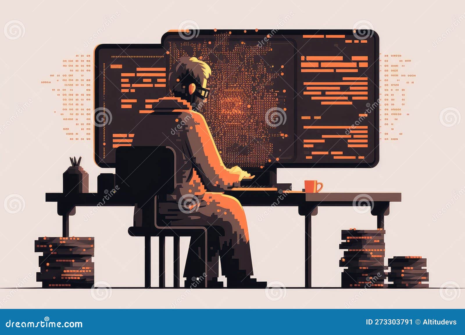 Person, Learning To Program a Machine Learning System by Example Stock ...