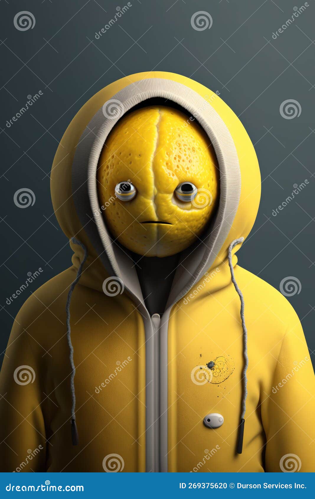 Person with a lemon head. stock photo. Image of jacket - 269375620
