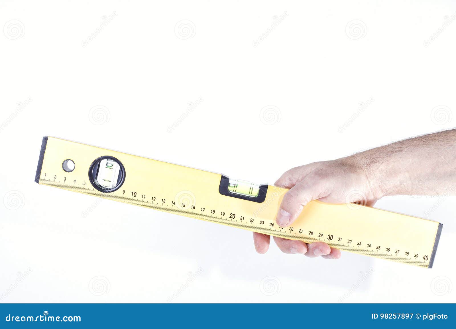 Person with a level. stock image. Image of leveling, trades - 98257897