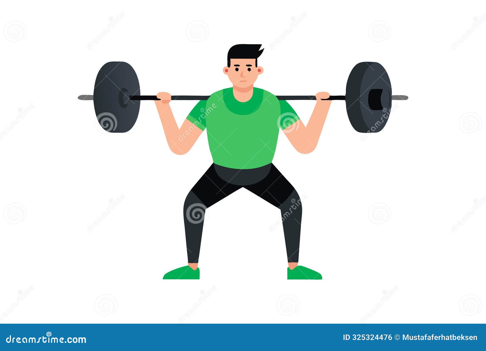Person Lifting Heavy Big Rock Or Stone, Vector Cartoon Stick Figure ...