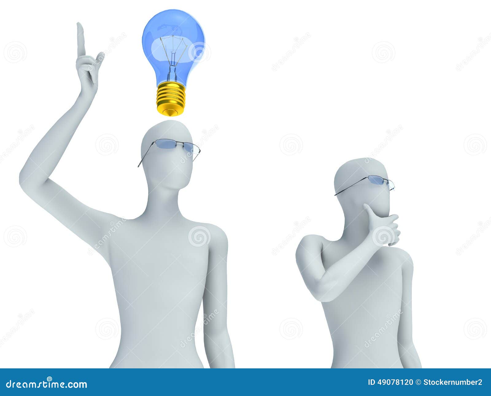 Person and a Light Bulb. Concept of Idea Stock Illustration ...