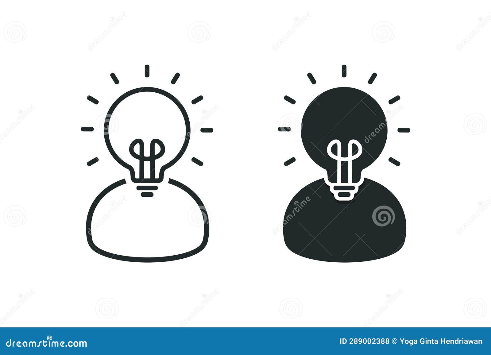 Person Lightbulb Symbol. Illustration Vcetor Stock Vector ...