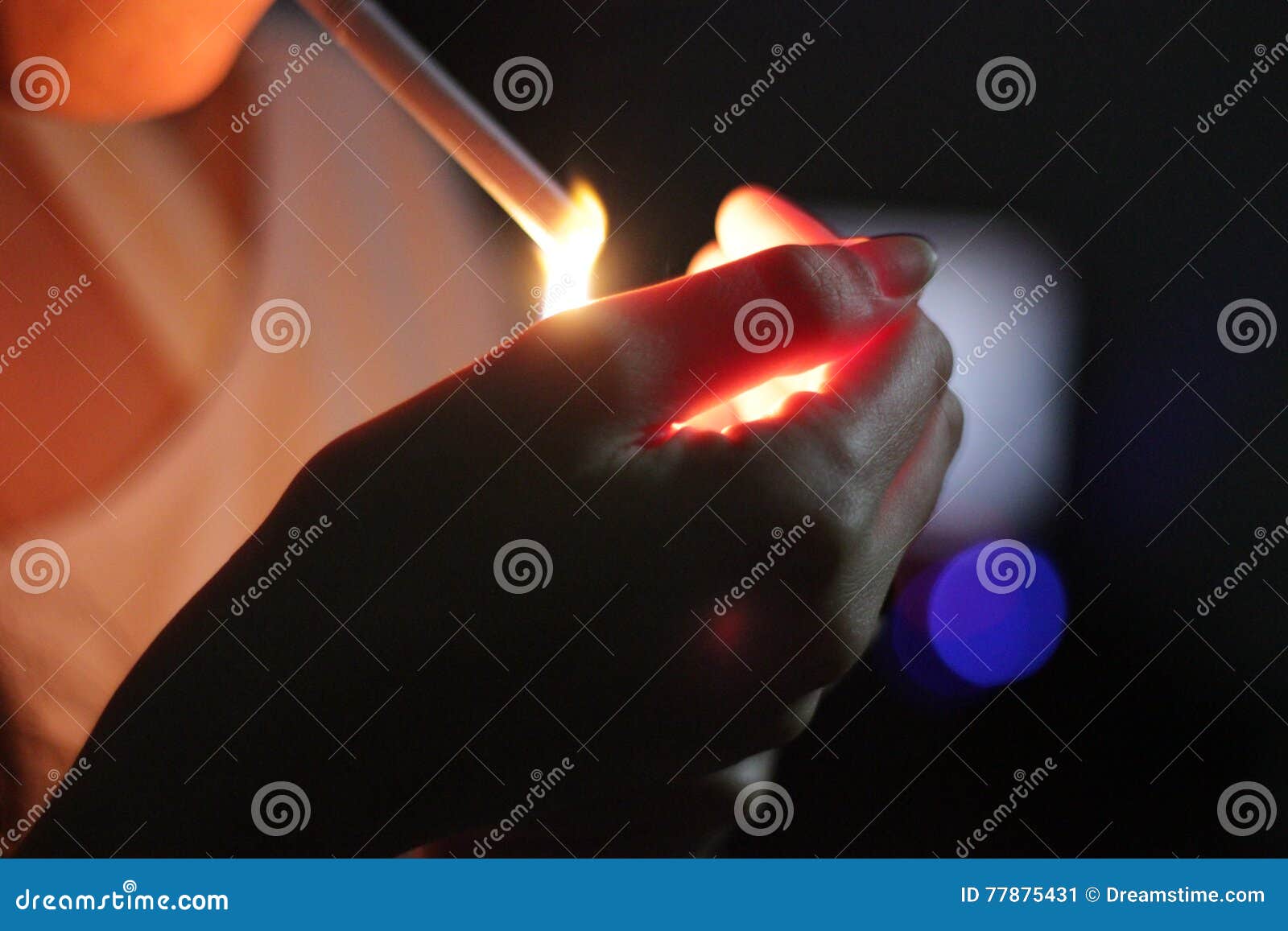 A Person Lighting a Cigarette Stock Image - Image of addiction, smoking ...