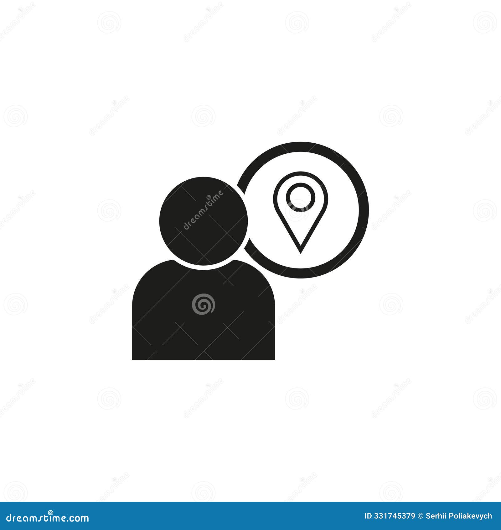 Person Location Icon. GPS Map Vector. Black Silhouette. Navigation ...