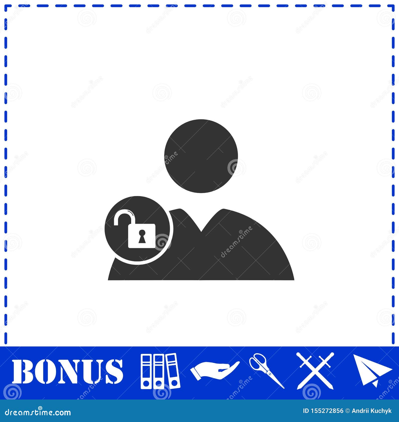 Person lock icon flat stock vector. Illustration of design - 155272856