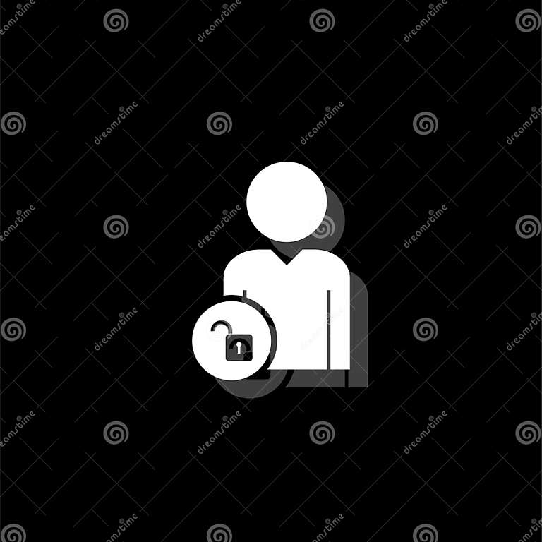 Person lock icon flat stock illustration. Illustration of business ...