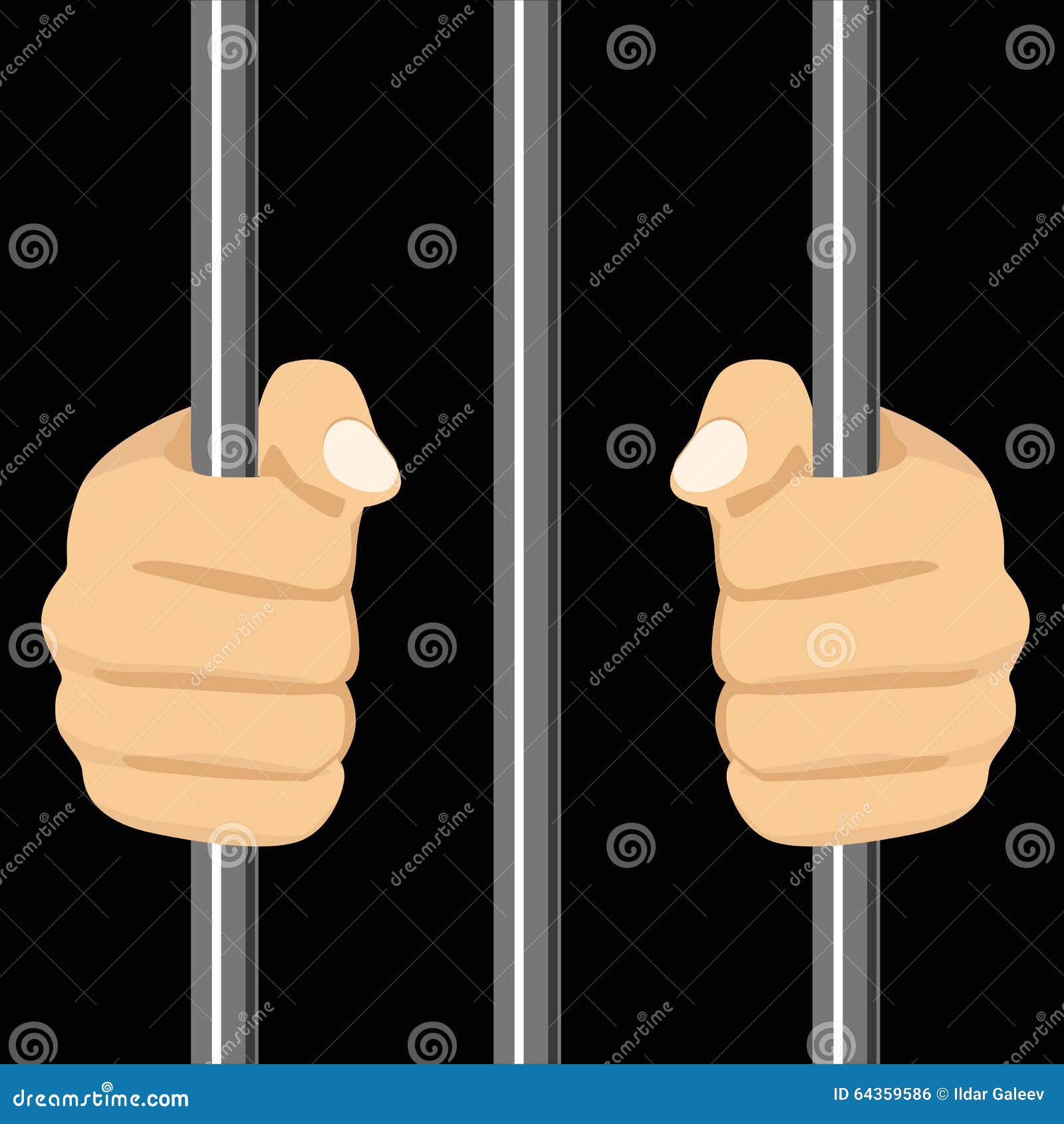 Person locked behind bars stock vector. Illustration of cage - 64359586