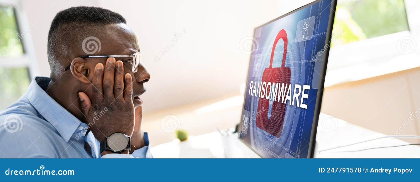 Person Looking at Computer Screen Stock Photo - Image of panoramic ...