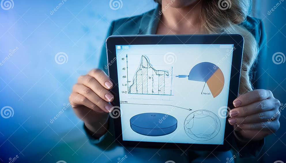 Person Looking at a Problem Solving Diagram on a Tablet, Representing ...