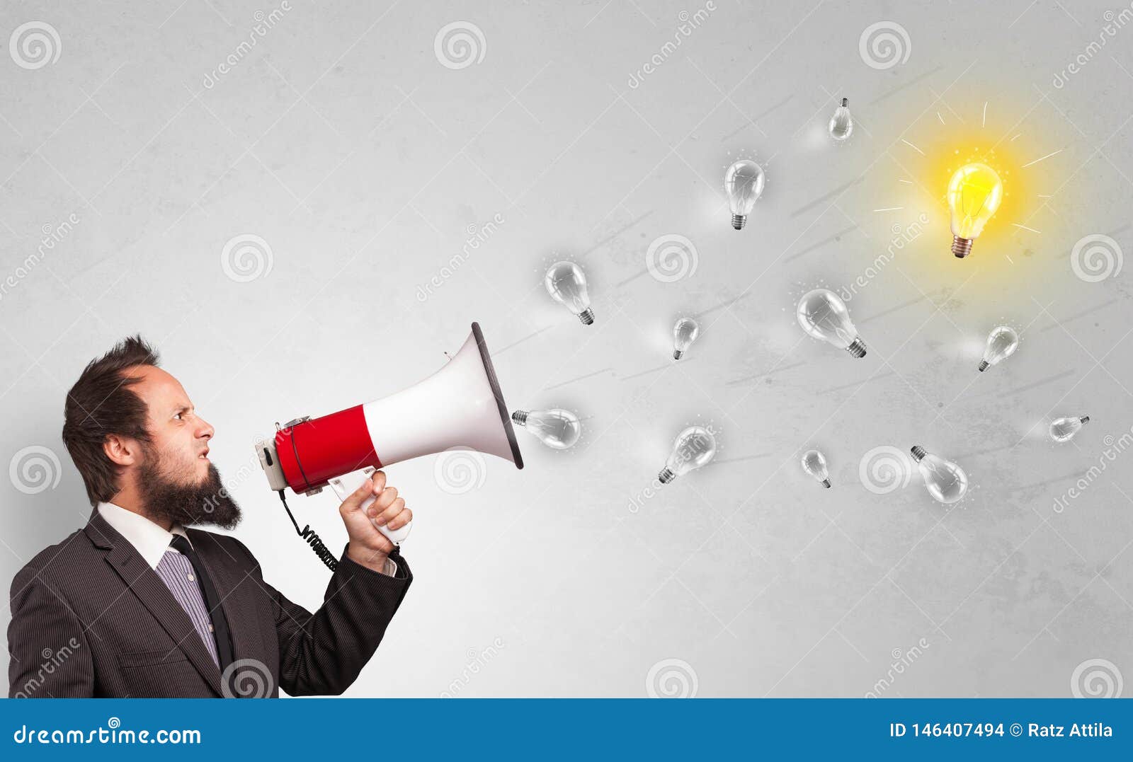 Person with loudspeaker stock photo. Image of energy - 146407494