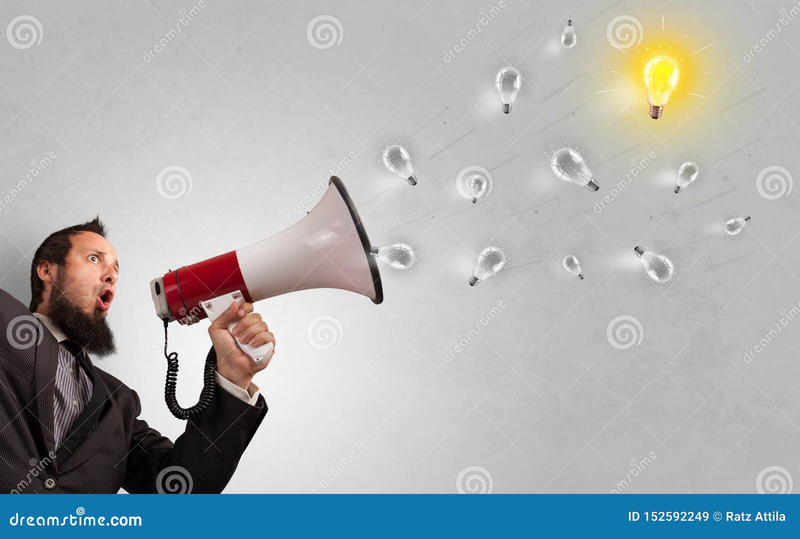 Person with loudspeaker stock image. Image of energy - 152592249