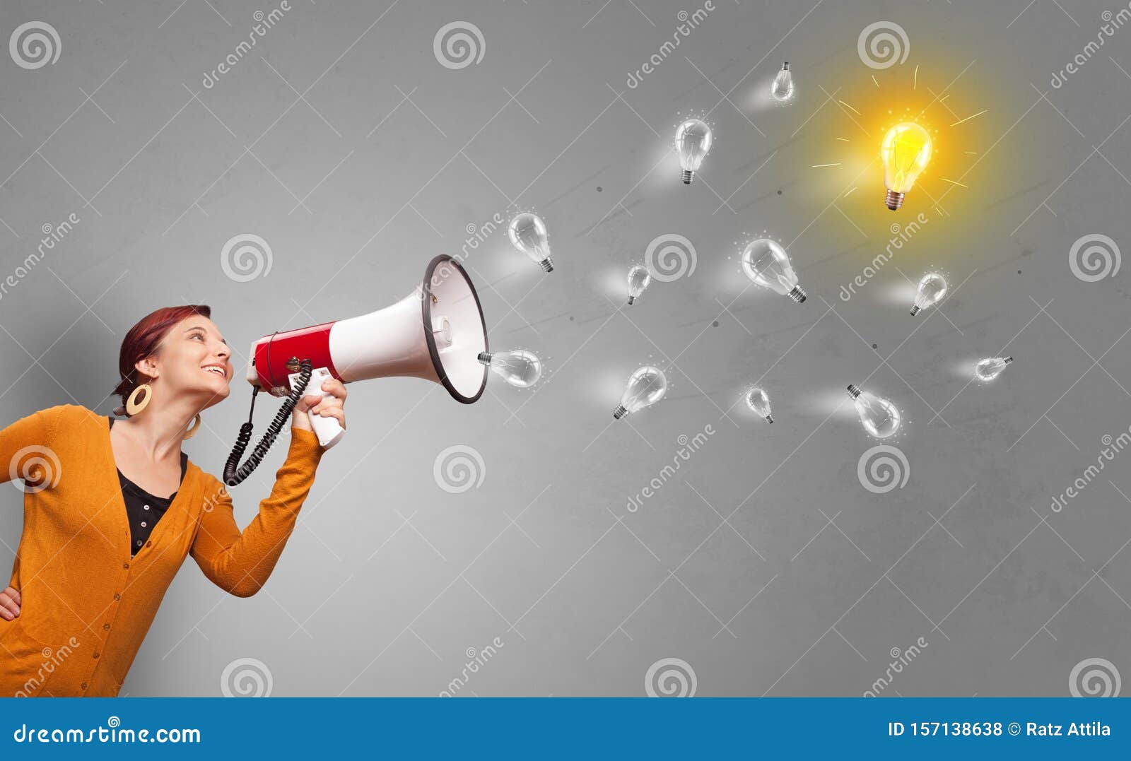 Person with loudspeaker stock photo. Image of hand, message - 157138638