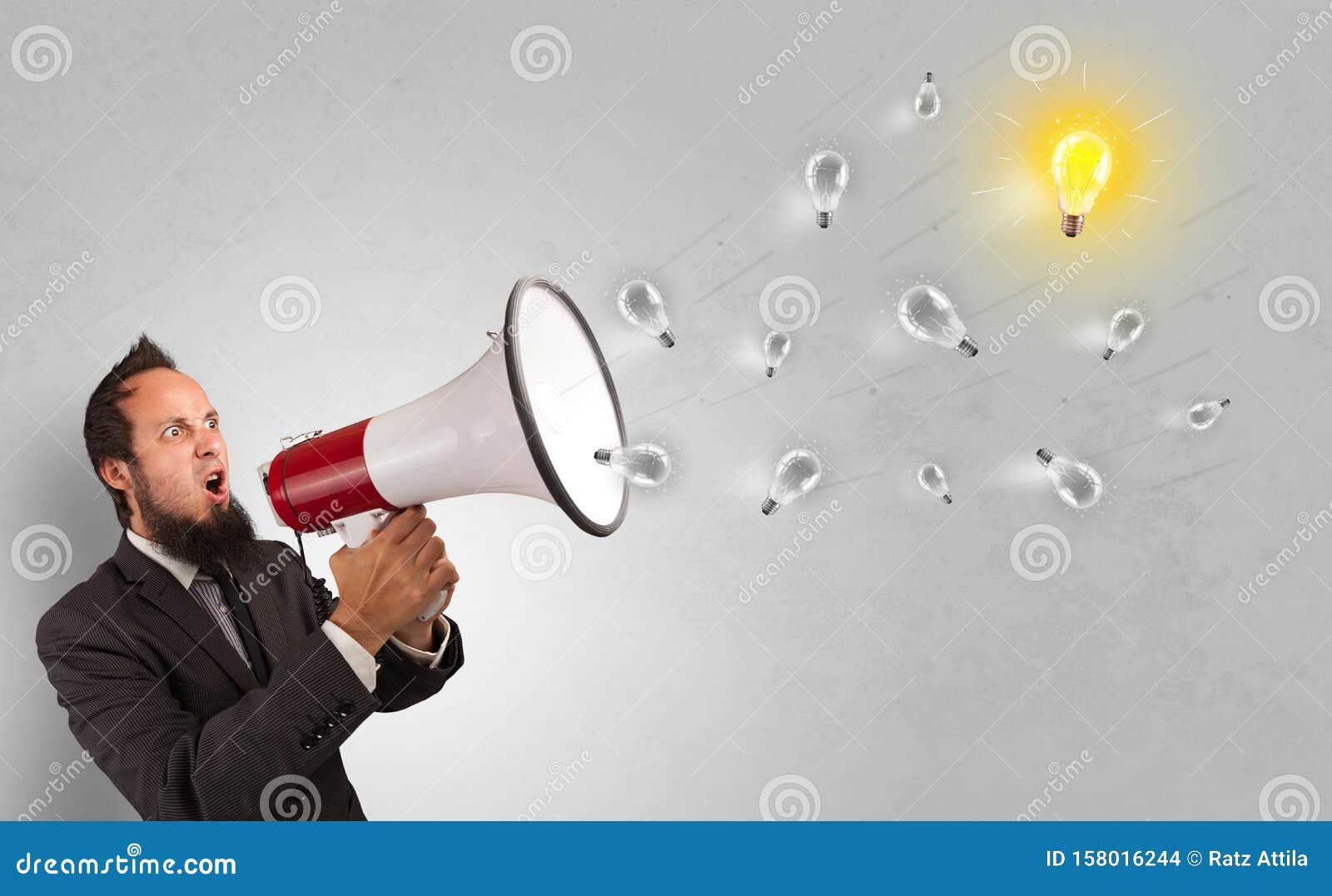 Person with loudspeaker stock photo. Image of person - 158016244