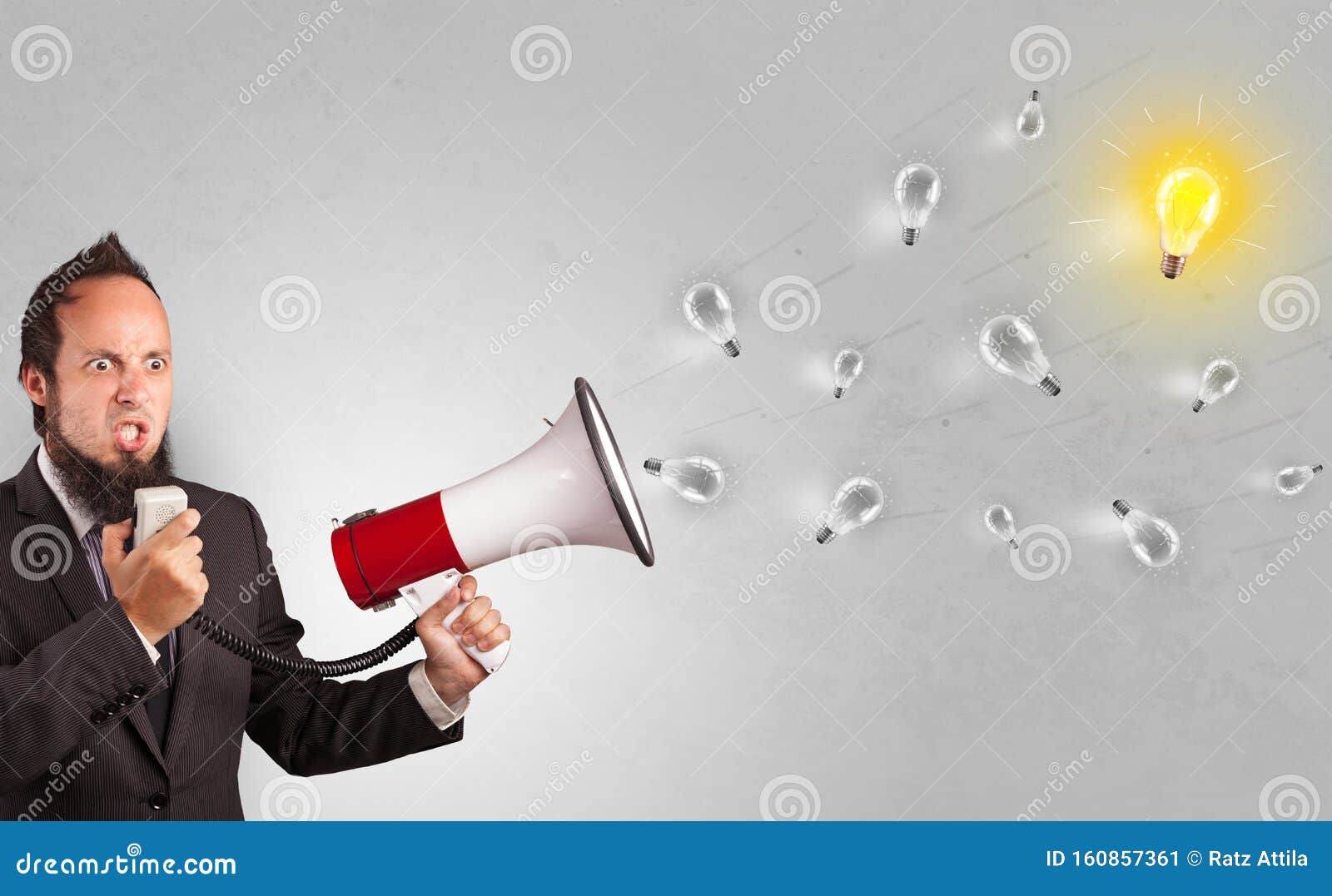 Person with loudspeaker stock image. Image of grey, profile - 160857361
