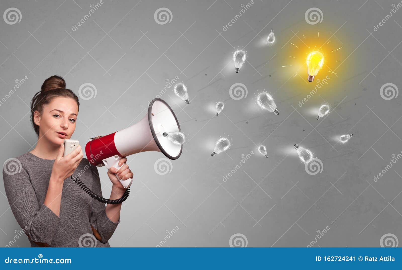 Person with loudspeaker stock image. Image of portrait - 162724241