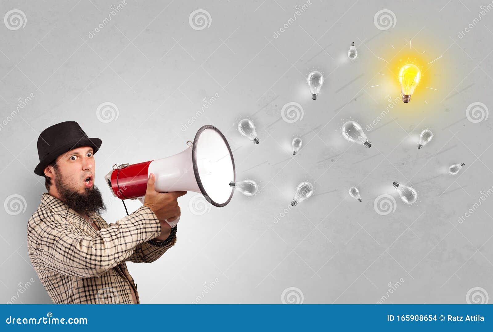 Person with loudspeaker stock photo. Image of marketing - 165908654