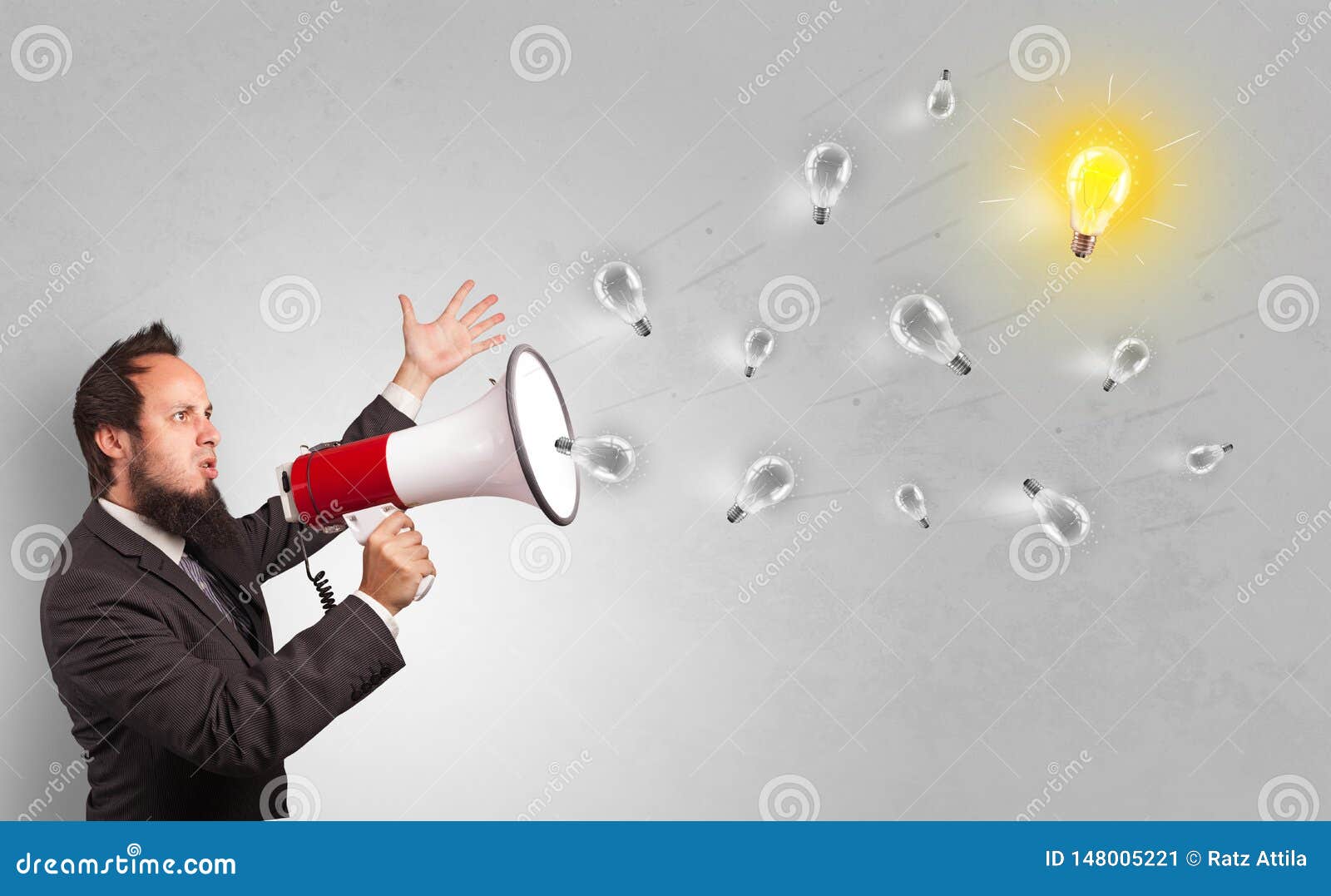 Person with loudspeaker stock image. Image of portrait - 148005221