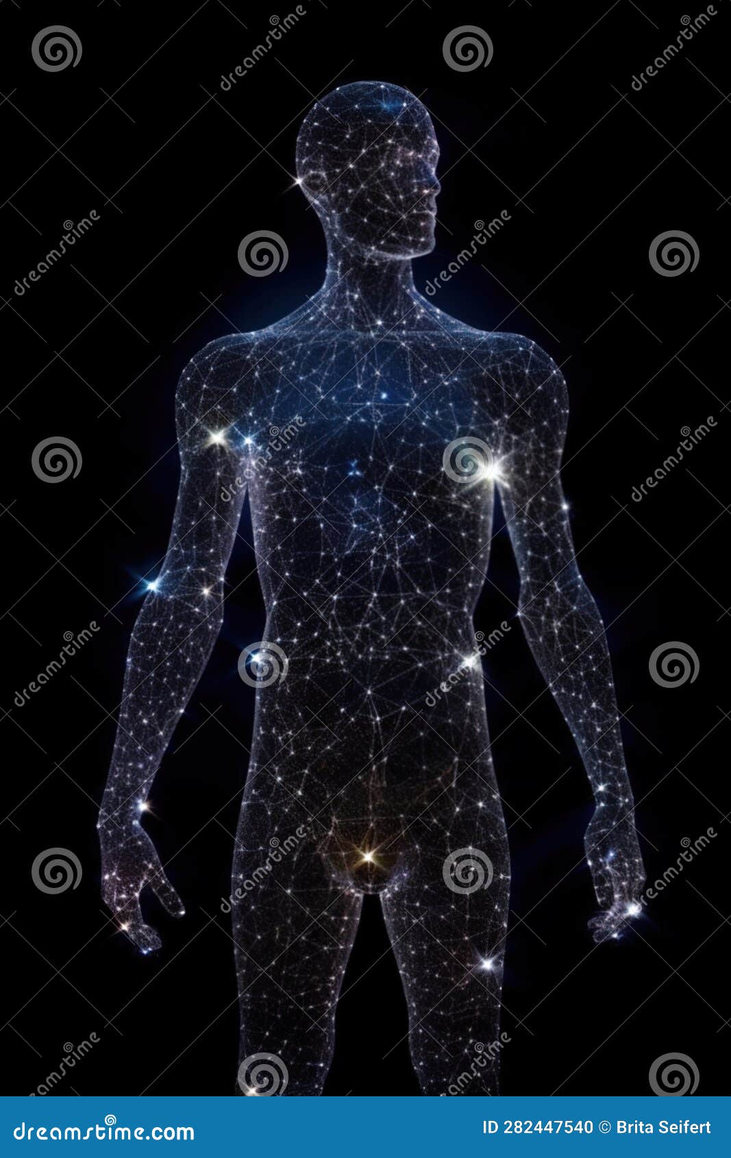 A Person Made of Constellations. Generative AI Stock Illustration ...