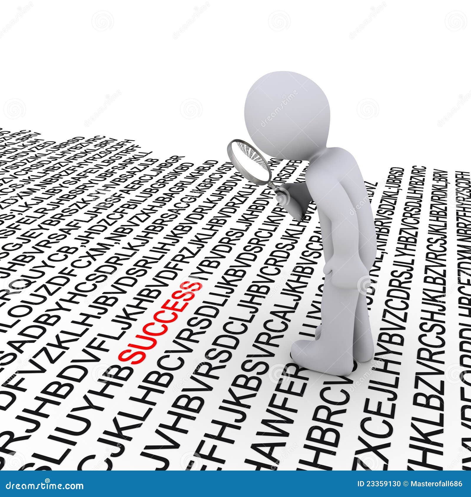 Person with Magnifier Looking for Success Stock Illustration ...