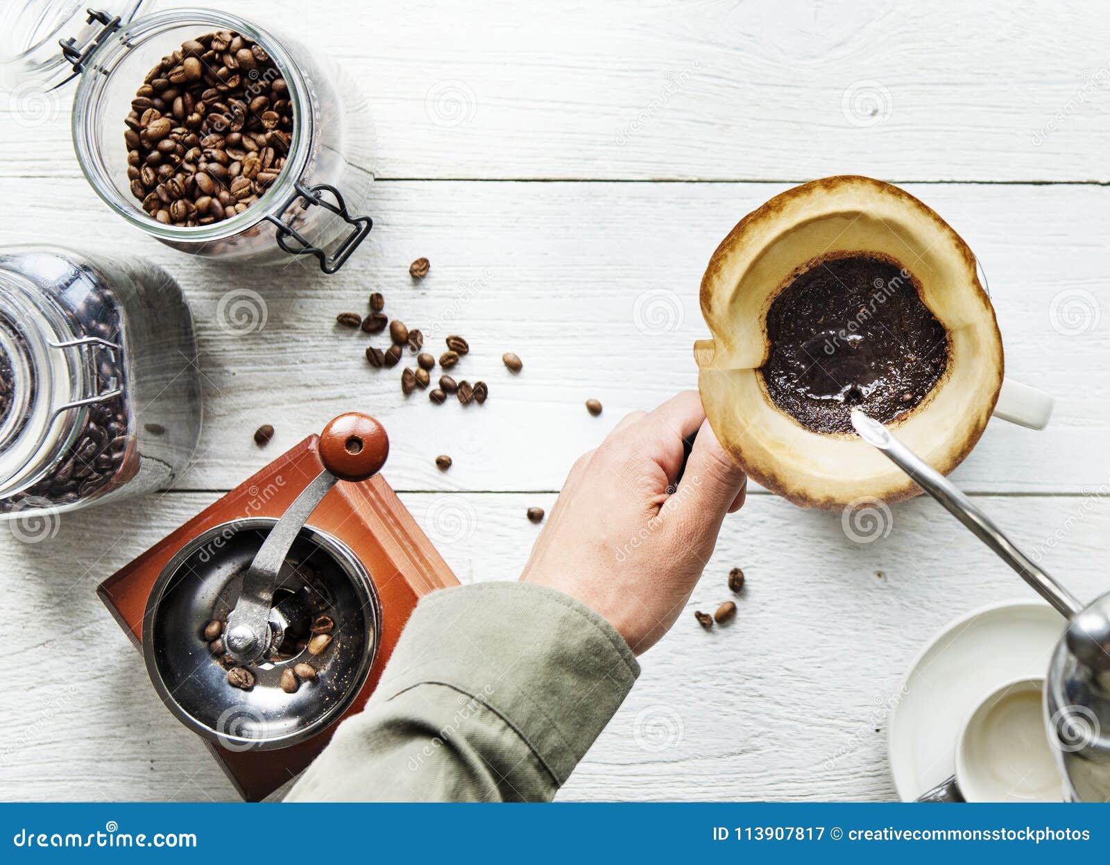 Person Making Coffee Picture. Image: 113907817