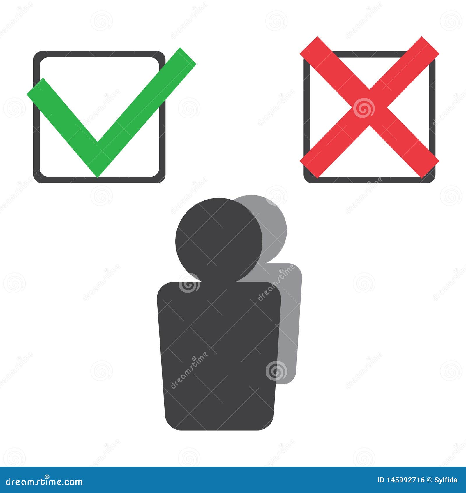 Person Making a Decision. Choosing Option between Yes and No. Choice ...