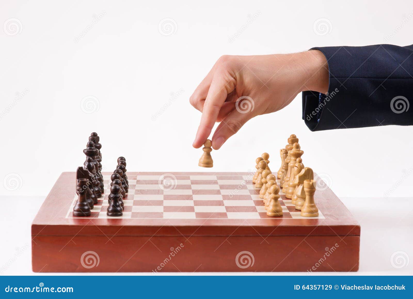 Person Making First Chess Move Stock Image - Image of inside ...